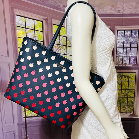 kate spade | Bags | Nwt Kate Spade Apple Orchard Degrade Large Zip Tote ...